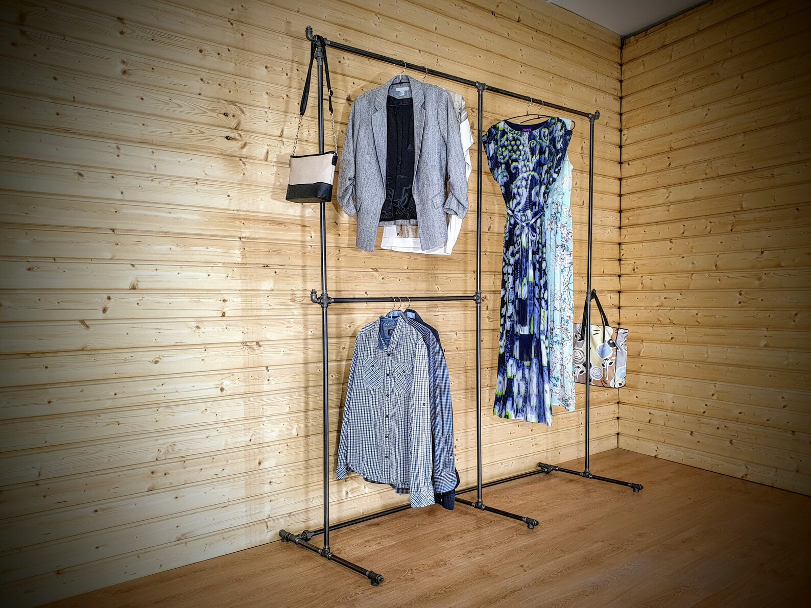 Free Standing Clothes Rack With Additional Hooks Retail - Etsy
