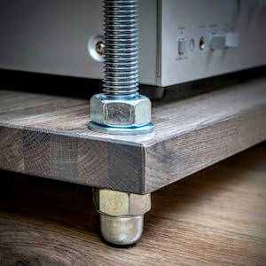 Audio Rack With Adjustable Oak Shelves / Record Player Stand / Media ...