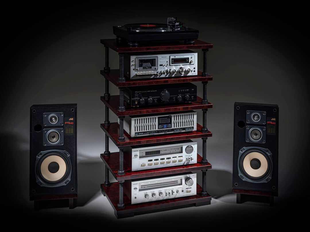 Audio Rack With Adjustable Shelf Height / Record Player Stand ...