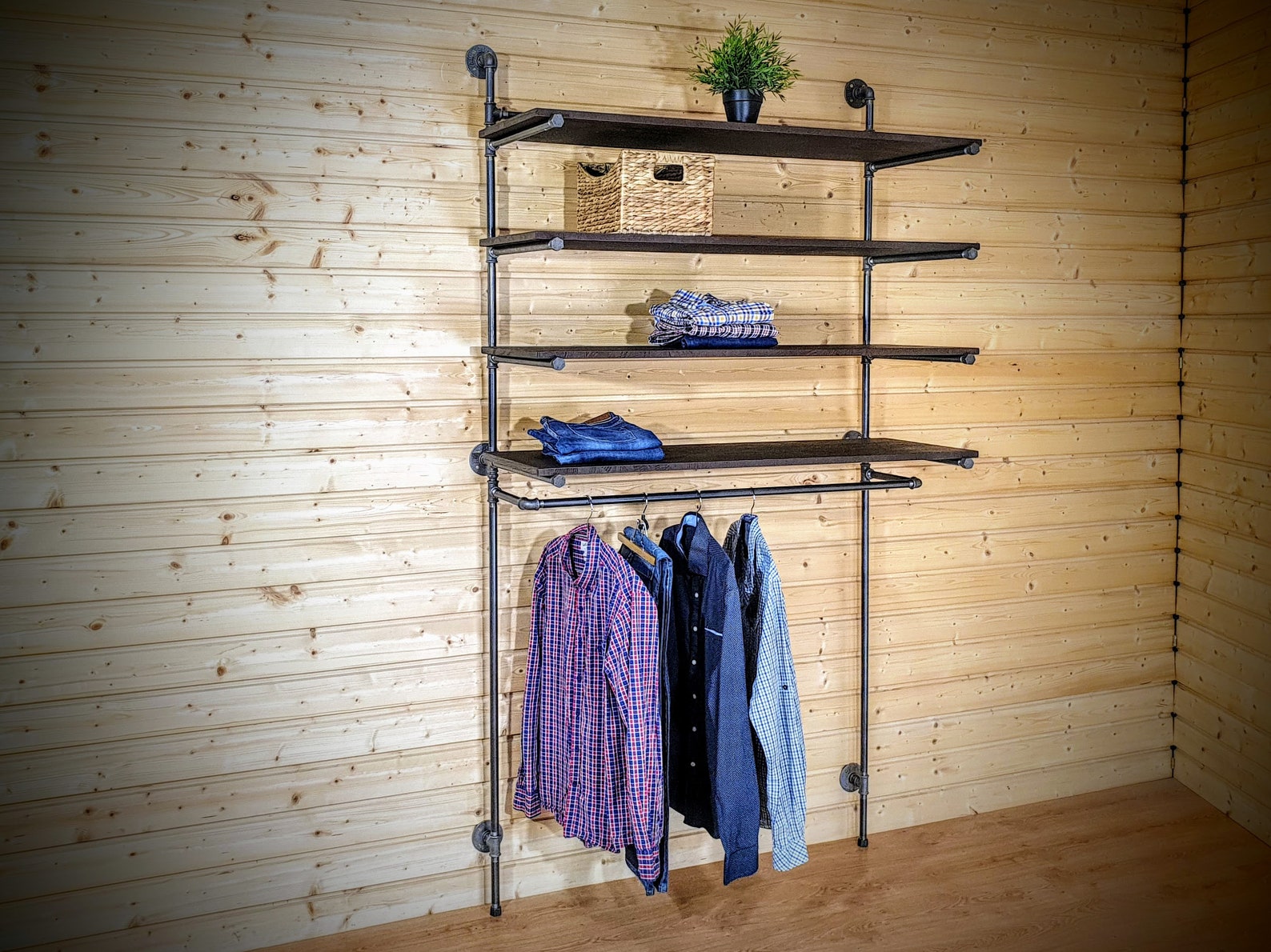 Clothes Rack With Shelves Shelving Unit With Clothes Rail | Etsy