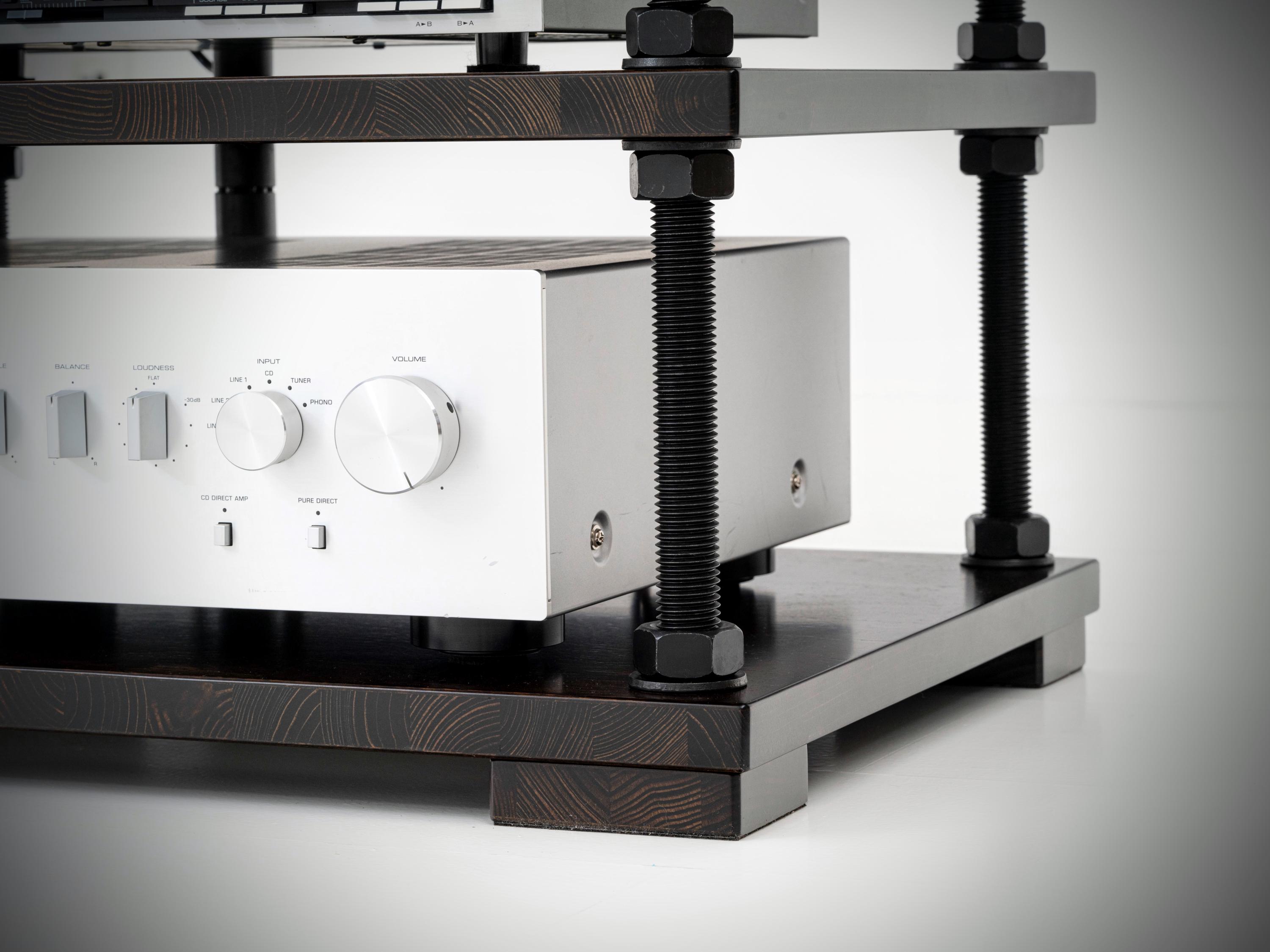 Audio Rack With Cable Management System and Adjustable Shelf Height ...