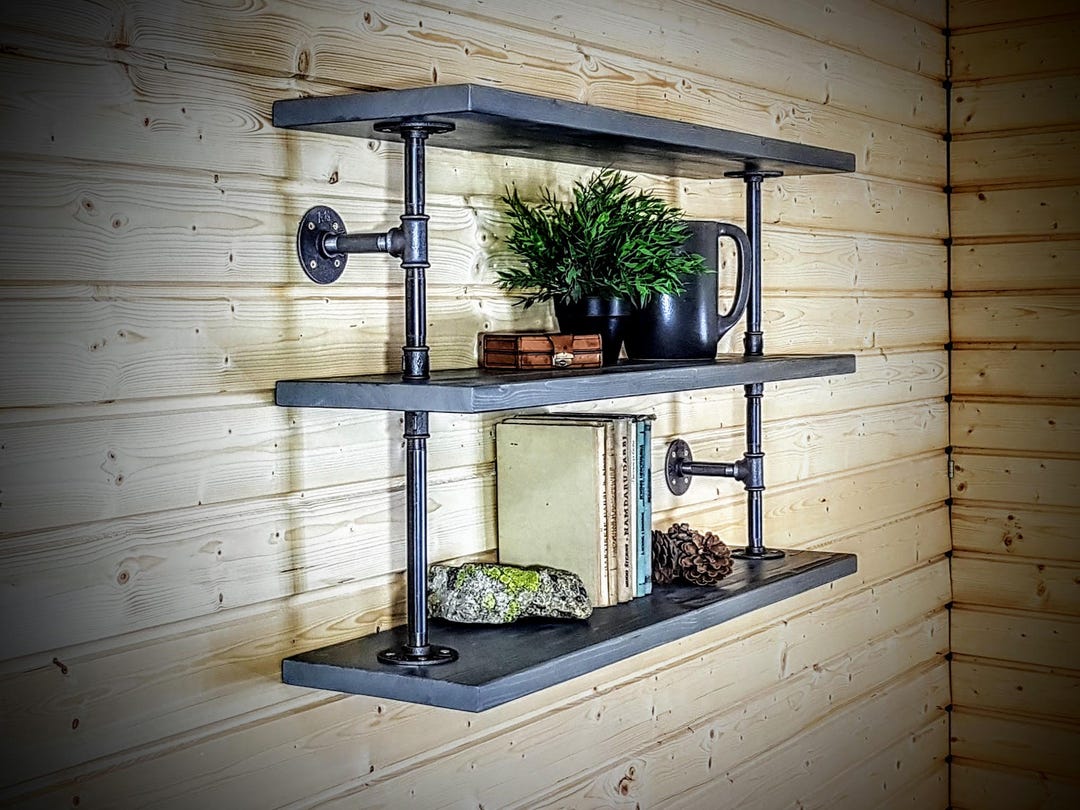 Industrial Bookcase, Rustic Shelf, Bookshelf, Pipe Shelve, Rustic ...
