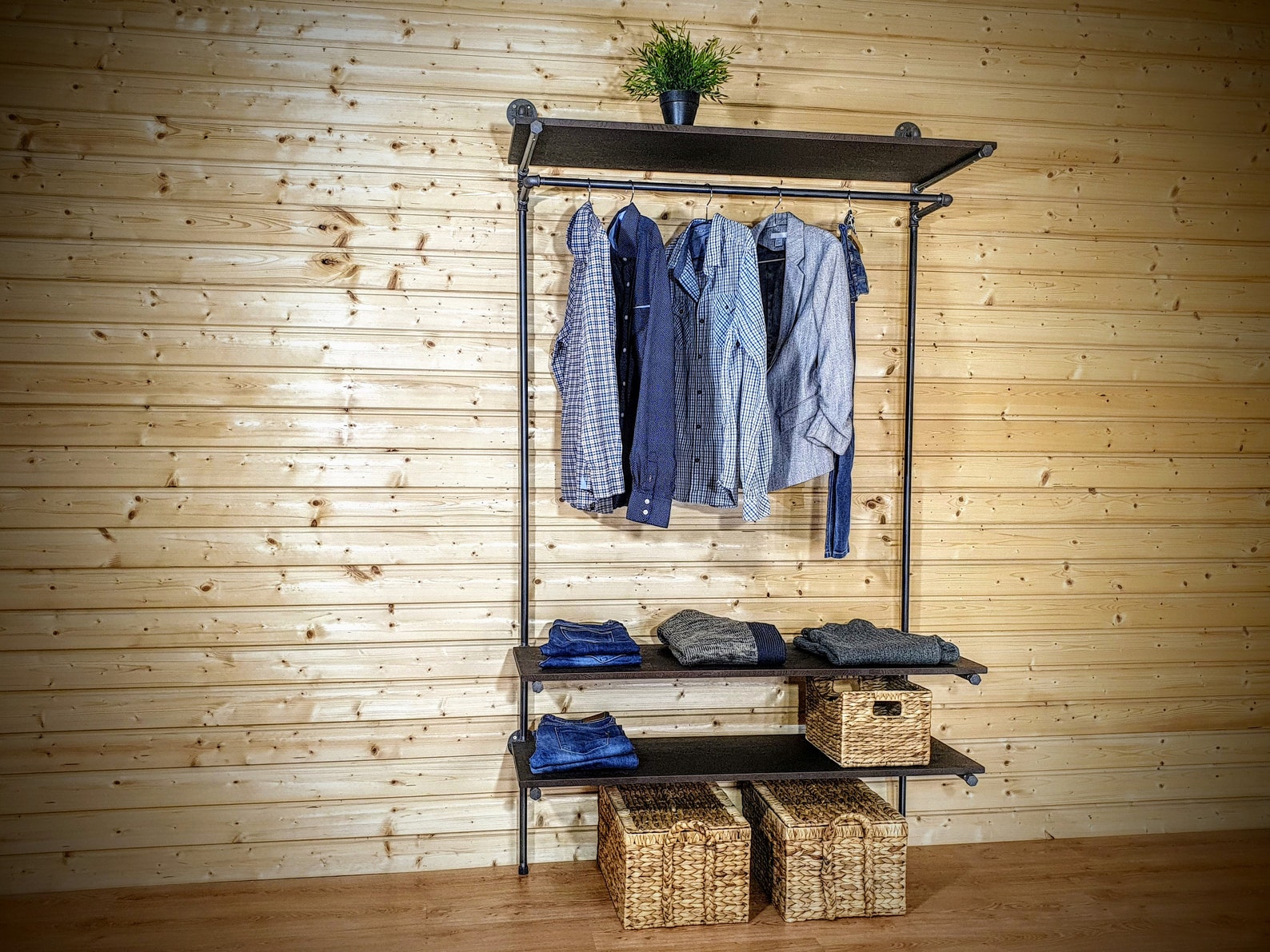 Clothes Rack With Shelves for Built in Wardrobe Industrial | Etsy