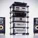 Record Player Stand / Audio Rack With Adjustable Shelf Height ...