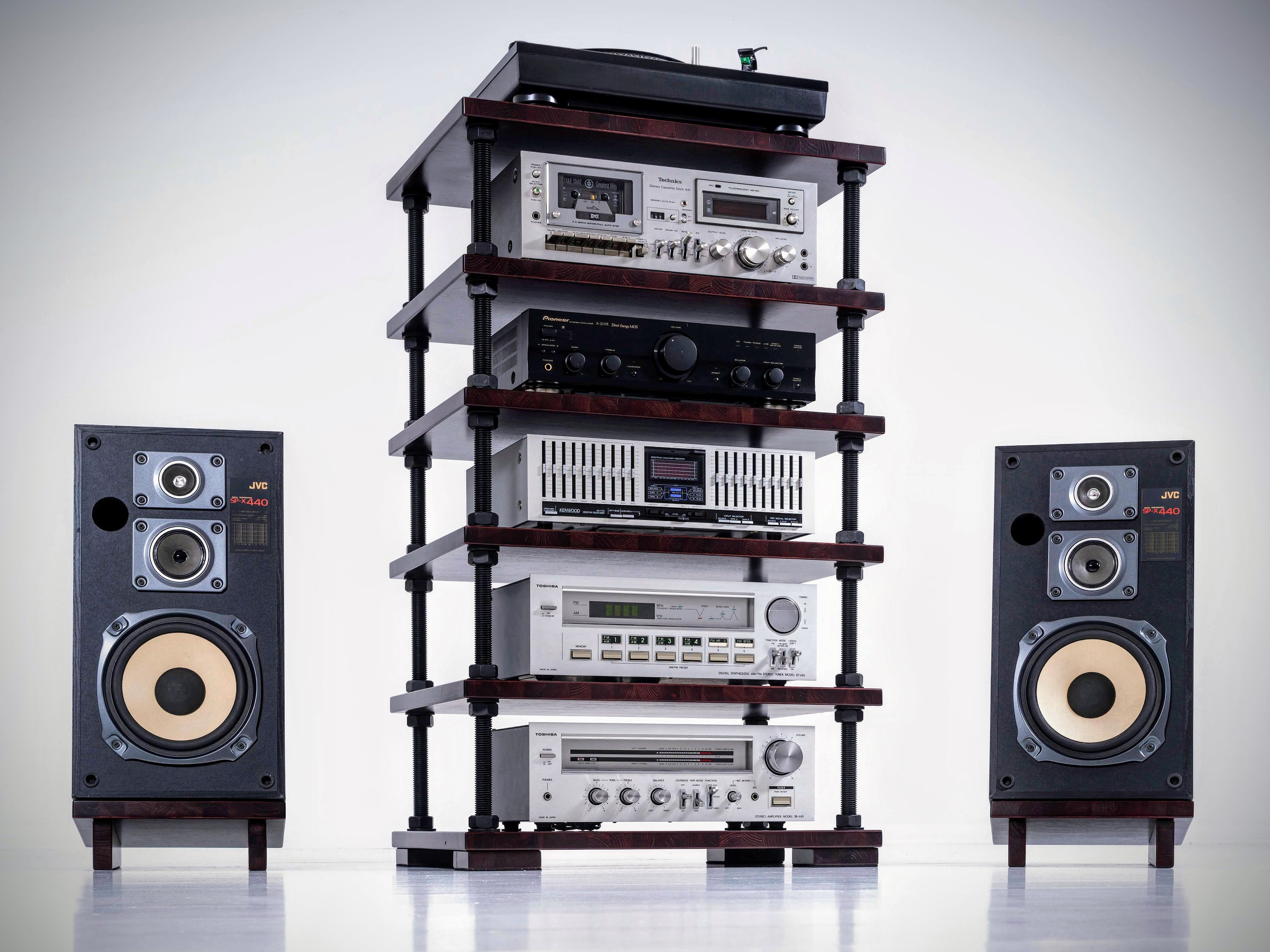 Record Player Stand / Audio Rack With Adjustable Shelf Height - Etsy Canada