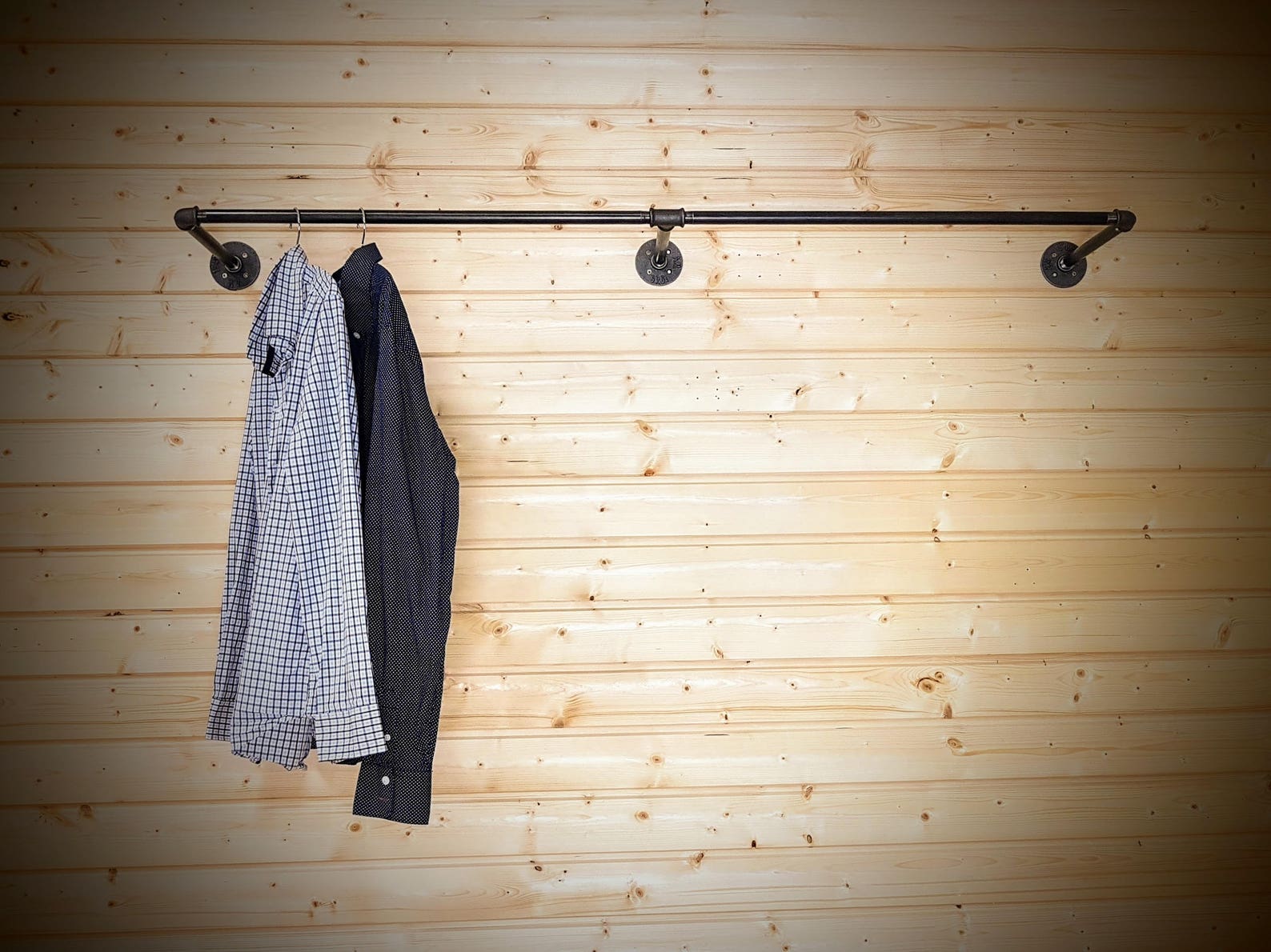 Industrial Clothing Rack Wall Mounted Clothes Rail Garment - Etsy
