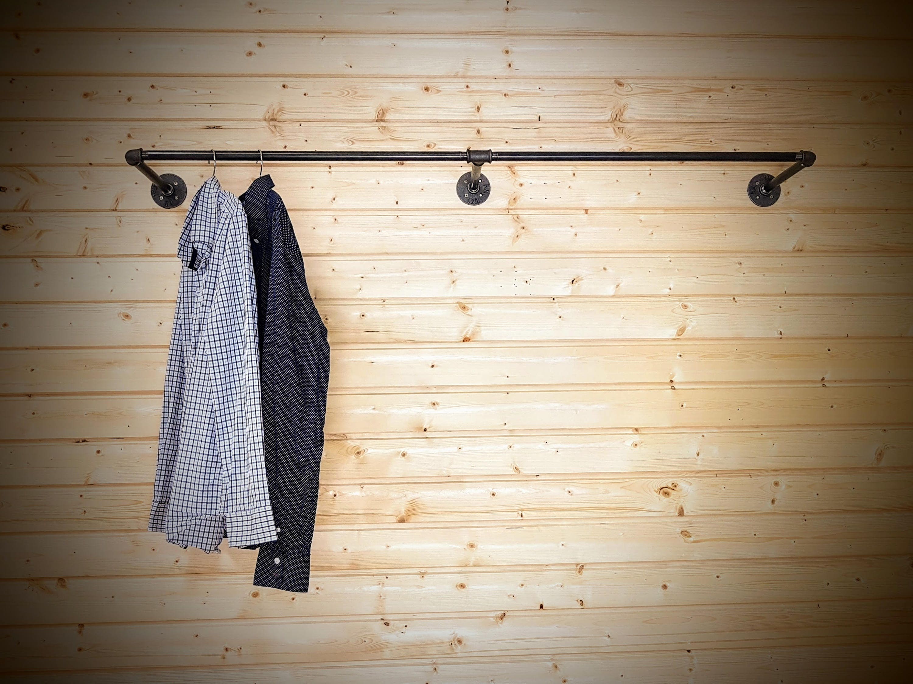 Industrial Clothing Rack Wall Mounted Clothes Rail Garment - Etsy