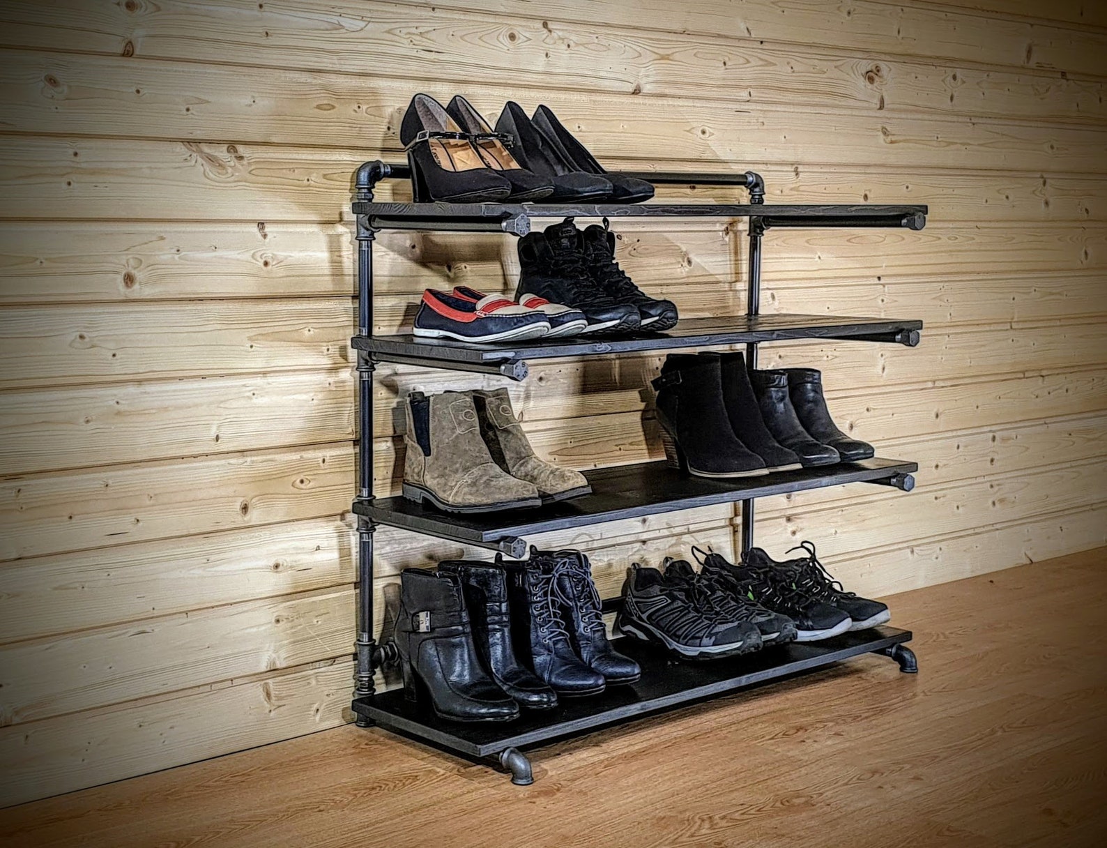 Multiple Tier Shoe Rack Storage Solution for Your Entryway - Etsy