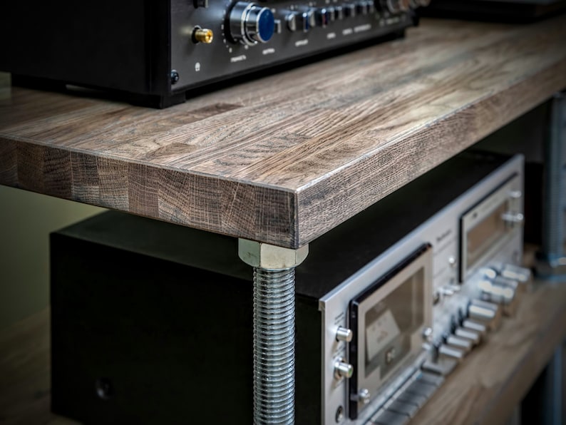 Audio Rack With Adjustable Oak Shelves / Record Player Stand / - Etsy