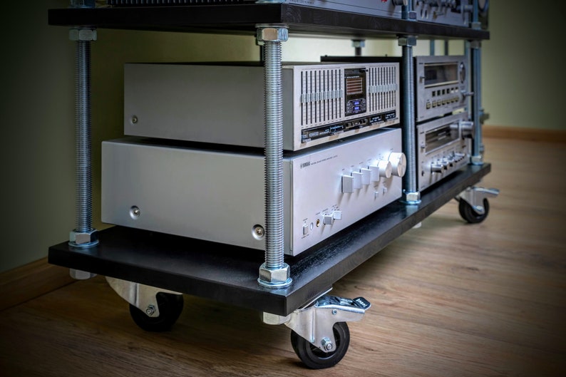 Double Width Audio Rack / Record Player Stand / Stereo Cabinet - Etsy