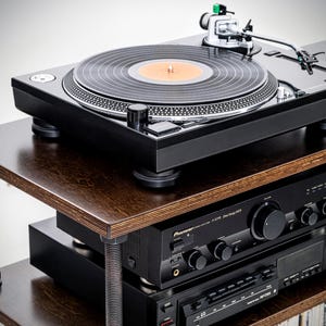 Vinyl Record Storage Cabinet & Hi-fi Audio Rack / Turntable Stand With ...