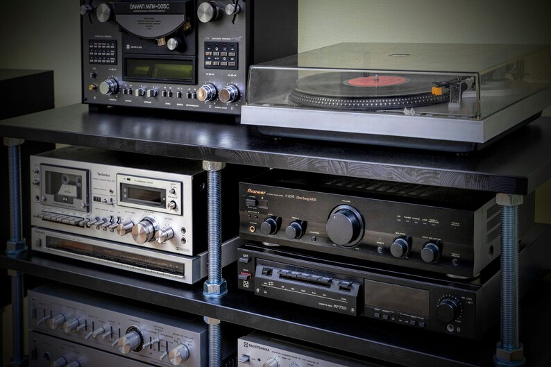 Double Width Audio Rack / Record Player Stand / Stereo Cabinet - Etsy