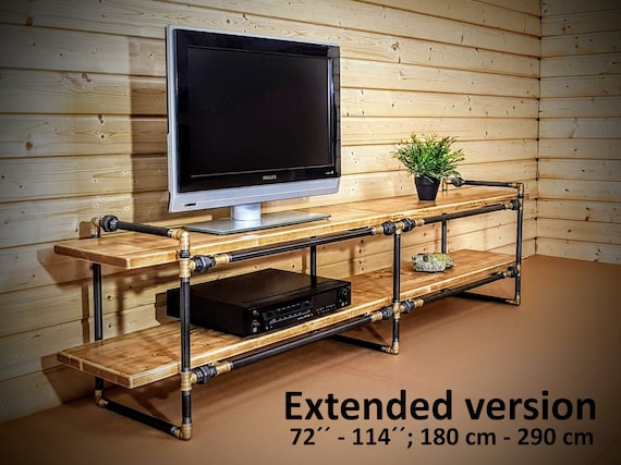 Industrial tv stand with storage store