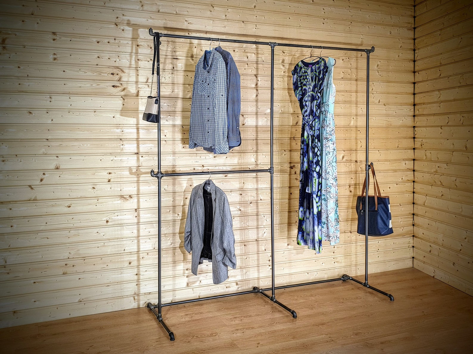 Free Standing Clothes Rack With Additional Hooks Retail - Etsy