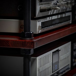 Low Profile Audio Rack With Black Hardware, Low Shelving Audio Rack ...