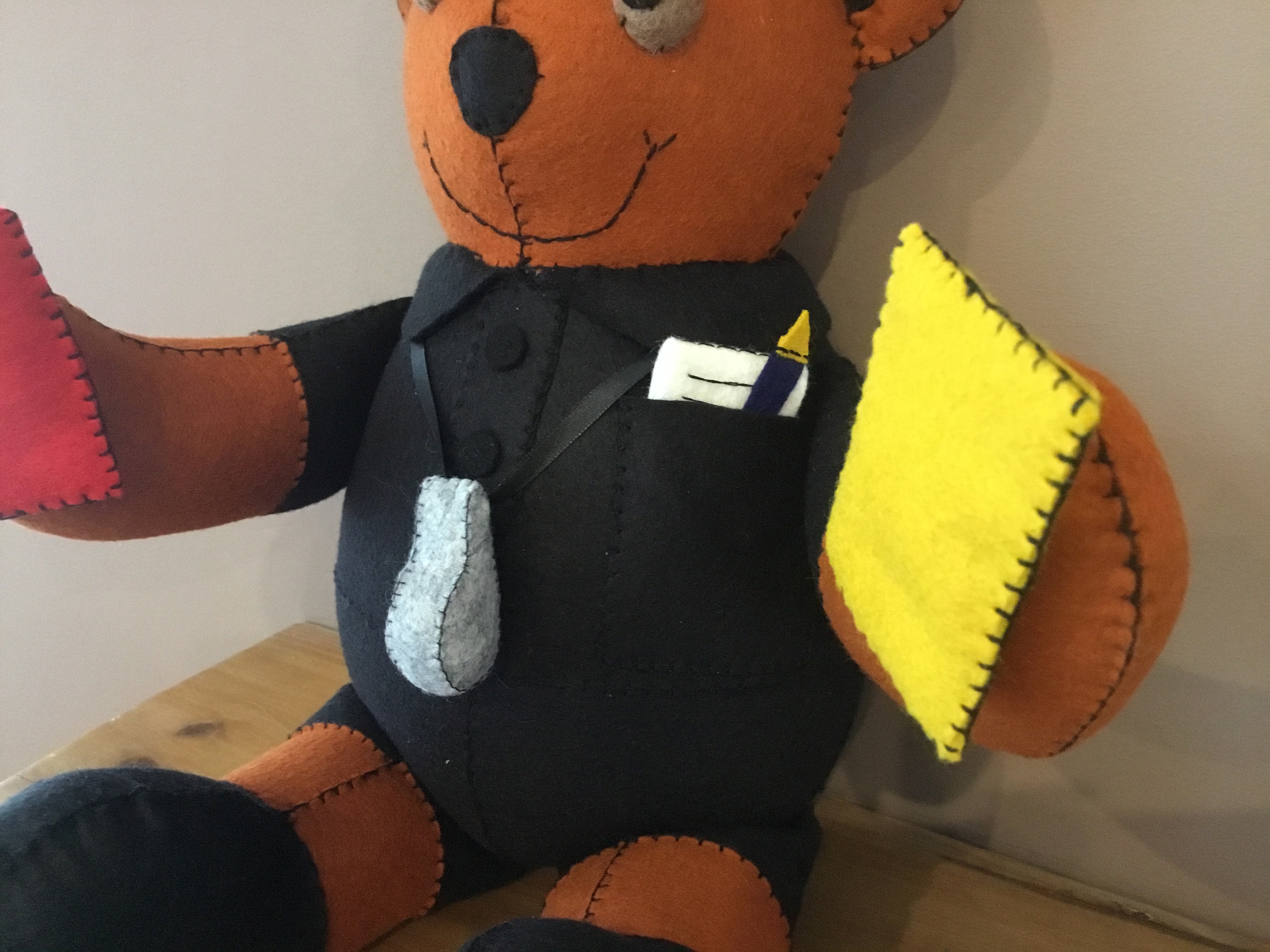 Referee Bear Hand Stitched in Felt - Etsy UK