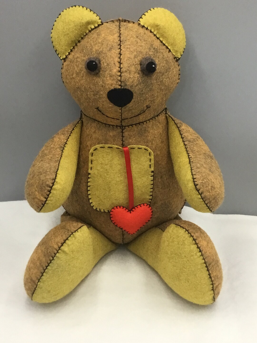 The Beaming Bear Hand Stitched in Felt - Etsy UK
