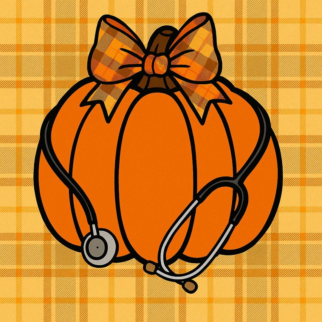 Pumpkin Stethoscope PNG: Fall Nurse Clipart, Halloween Medical Design ...