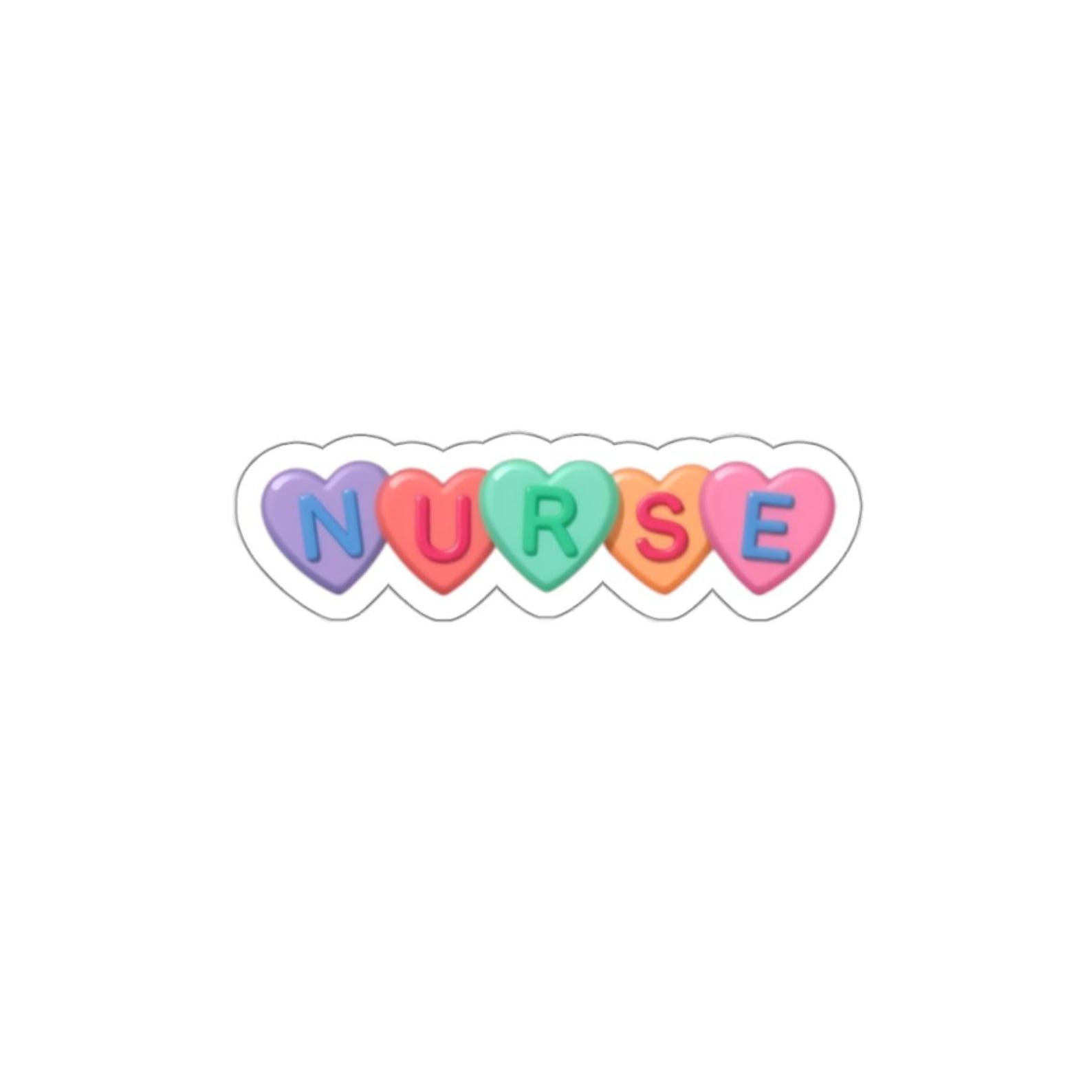 Candy Heart Nurse Die-cut Stickers, Medical Student Sticker Set ...