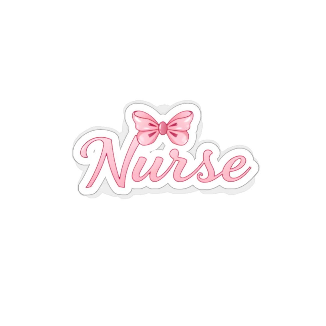 Pink Nurse Coquette Bow Sticker - Die-cut Stickers, Hospital Nurse Gift ...