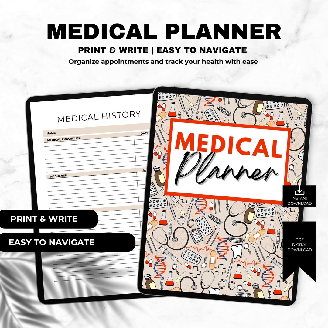 Medical Planner Health Tracker Medication and Appointment Organizer ...