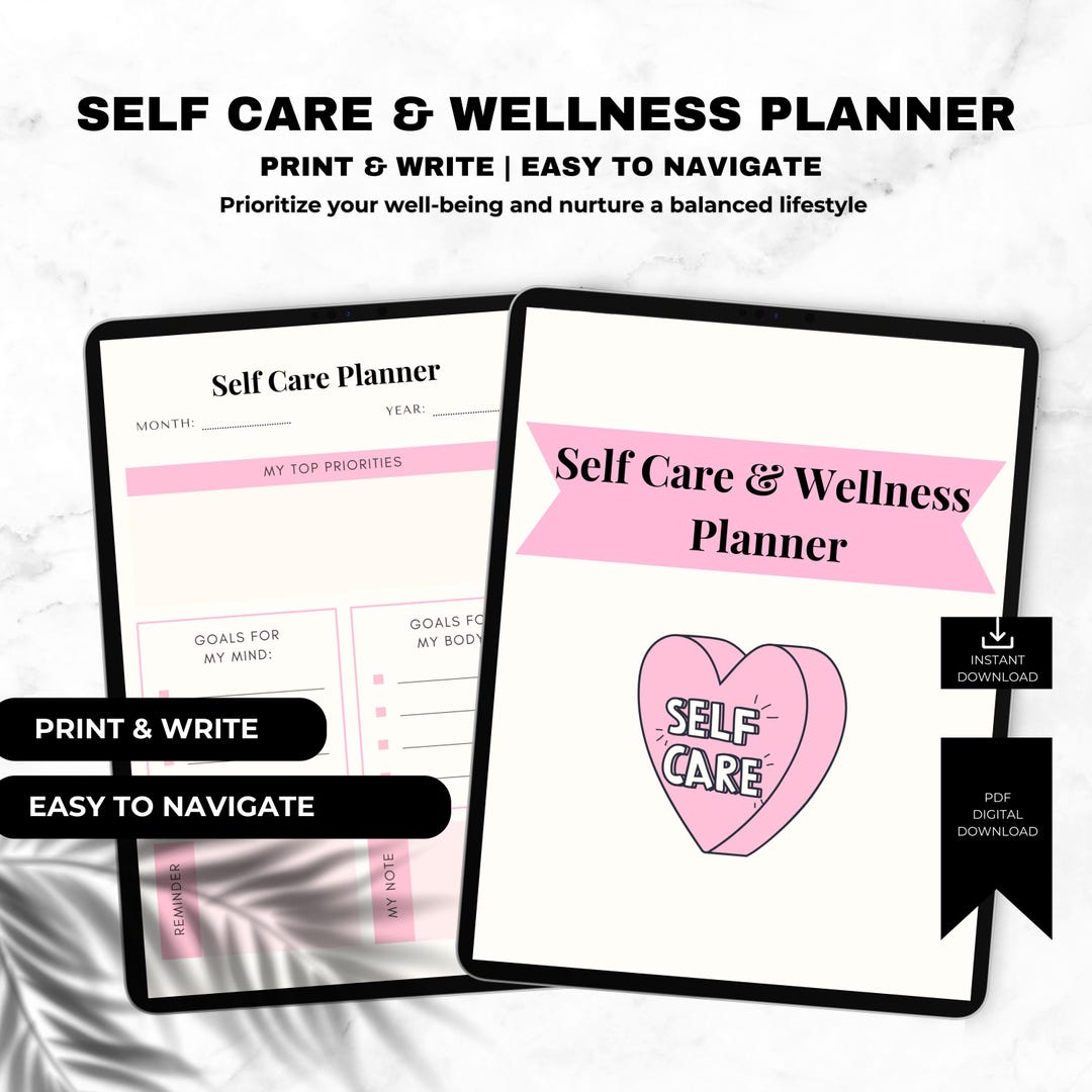 Self-care & Wellness Planner Daily and Weekly Wellness Journal Self ...