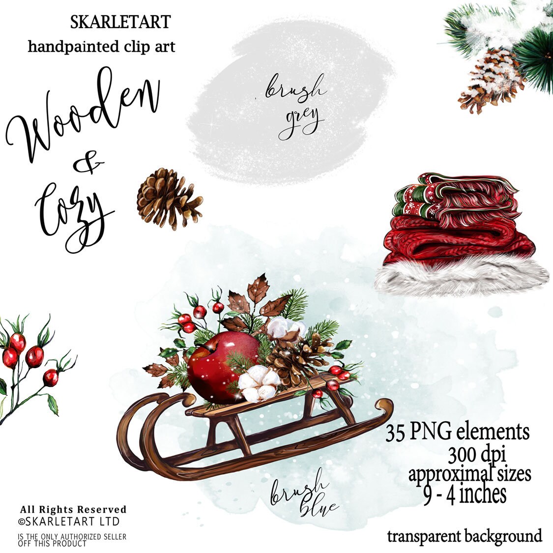 Winter Clipart Christmas Clipart Winter Fashion Illustration - Etsy