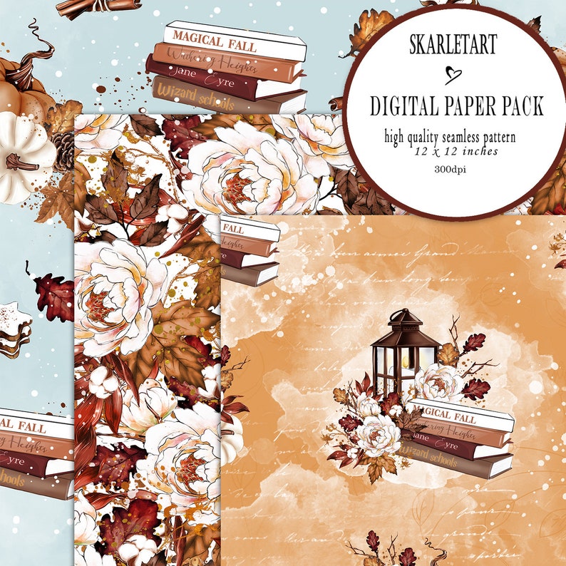 Autumn Paper Pack Fall Background Fall Digital Paper Pack - Etsy