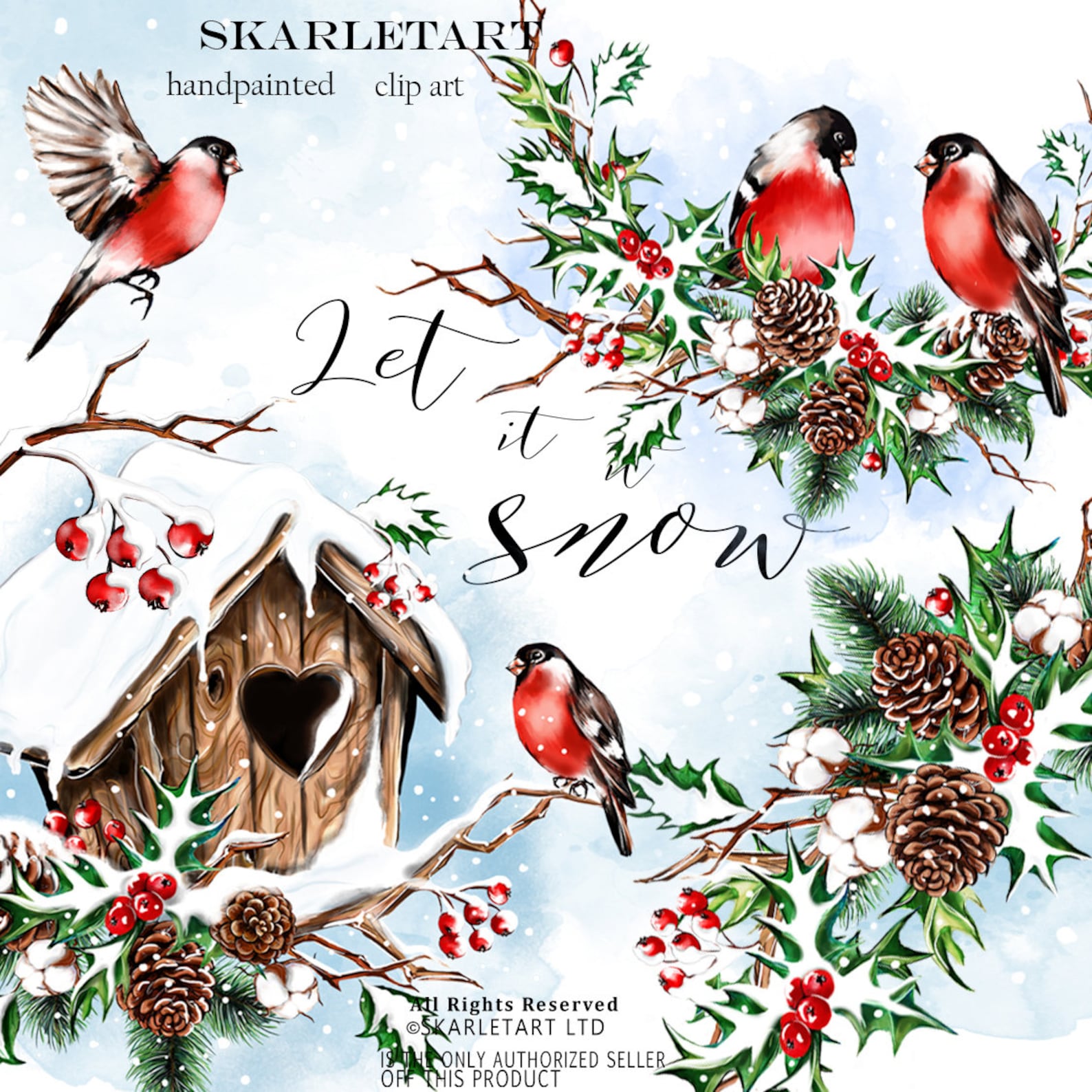 Christmas Clipart Winter Clip Art Xmas Decorations Red Green Christmas ...