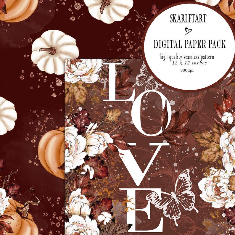 Autumn Paper Pack Fall Background Fall Digital Paper Pack - Etsy