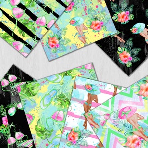 Summer Paper Pack Hibiscus Girl Pink Orange Hibiscus Fashion ...