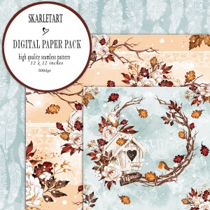 Autumn Paper Pack Fall Background Fall Digital Paper Pack Fashion Fall ...
