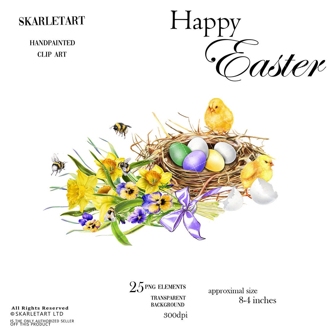 Easter Clipart Spring Clipart Easter Chicken, Happy Easter Invitation ...