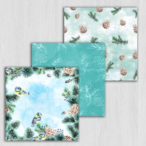 Christmas Paper Pack Christmas Digital Backgrounds Xmas Mint Gold ...
