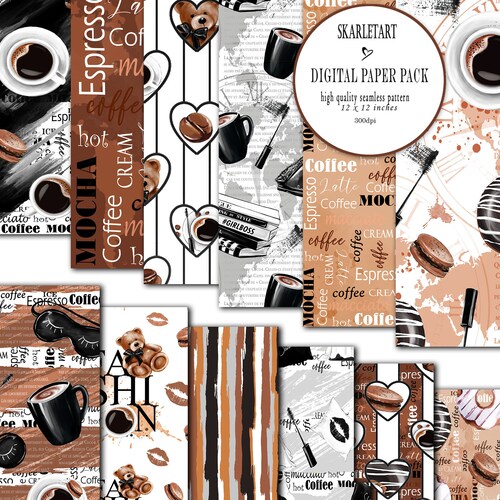 Coffee Paper Pack Fashion Background Cute Pape Monday Coffee - Etsy