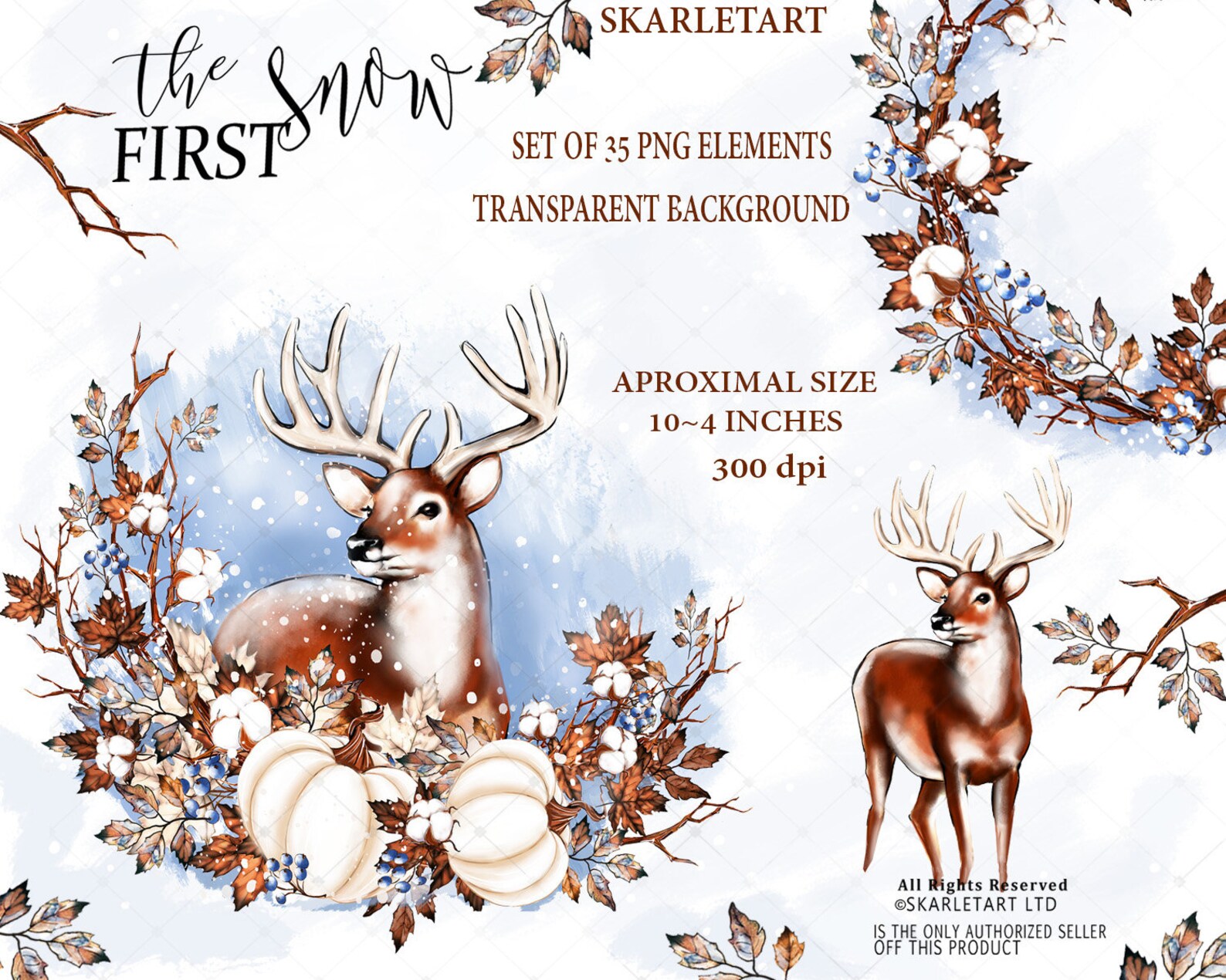Autumn Romantic Fall Clipart Floral Clipart Romantic Vintage Wedding ...