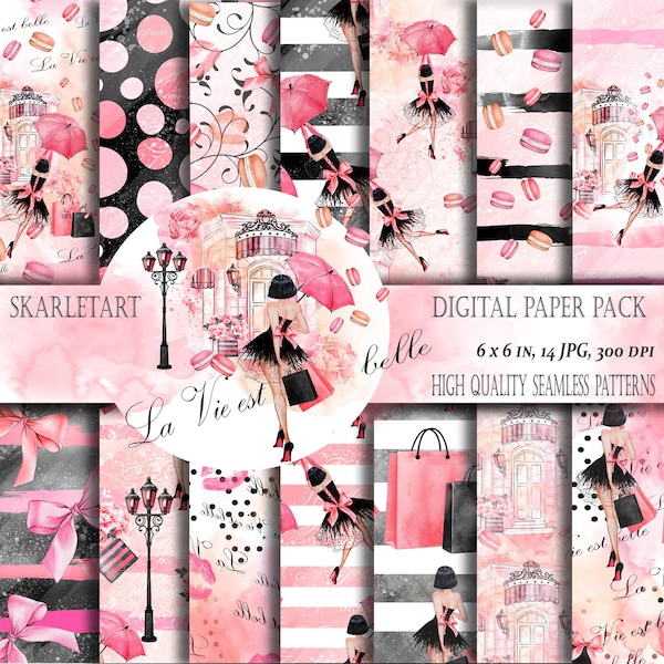 Digital Paper Paris - Etsy