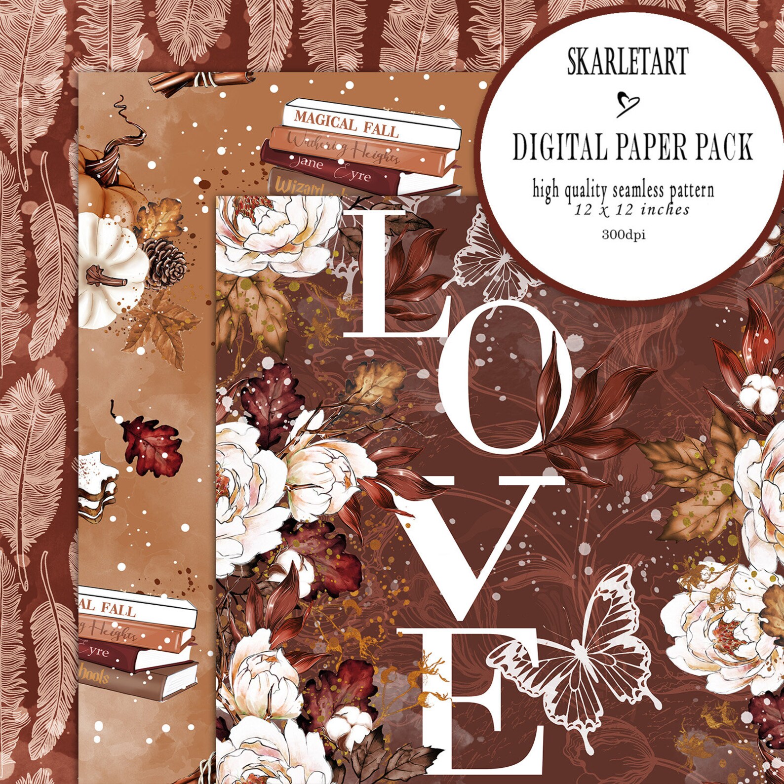 Autumn Paper Pack Fall Background Fall Digital Paper Pack - Etsy
