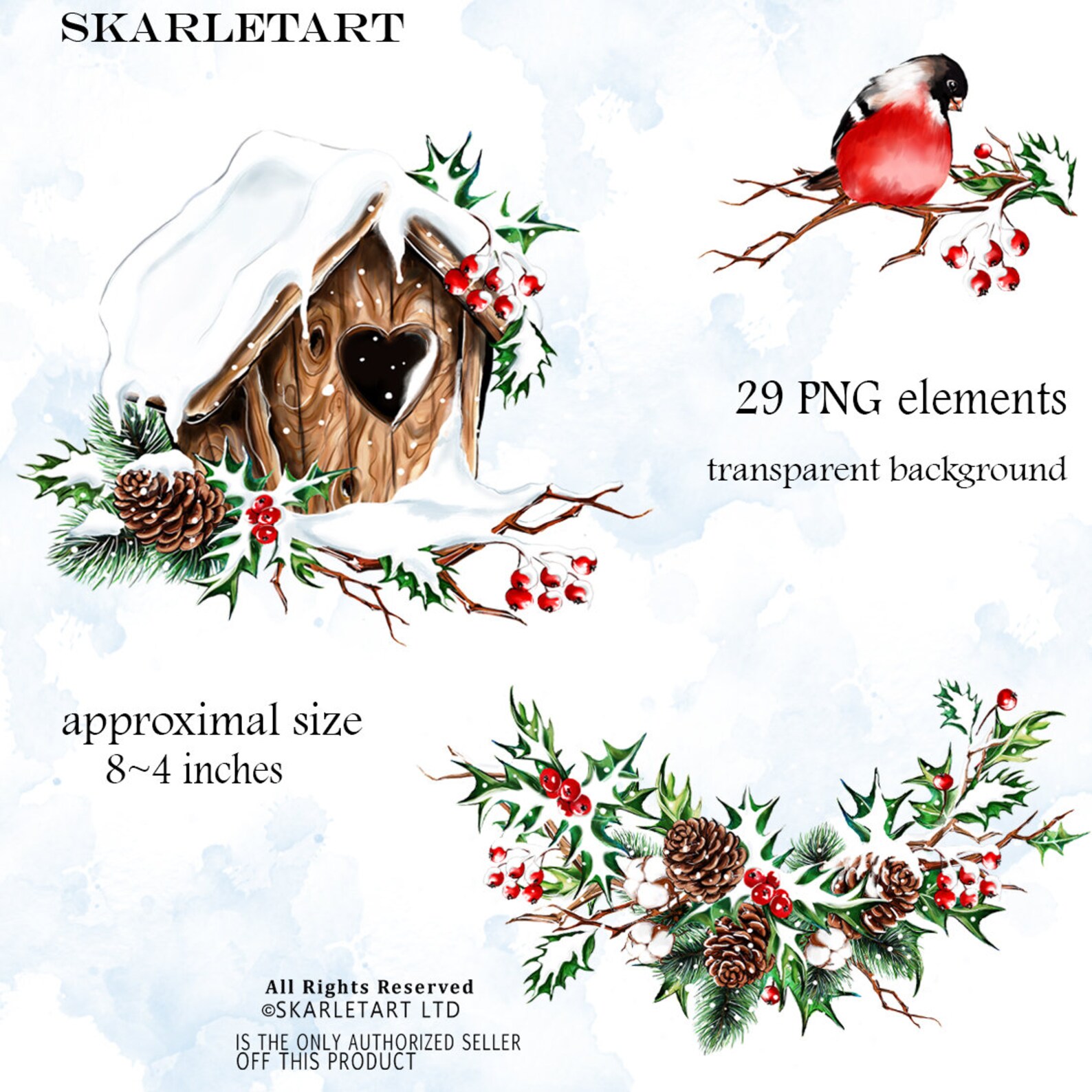 Christmas Clipart Winter Clip Art Xmas Decorations Red Green Christmas ...