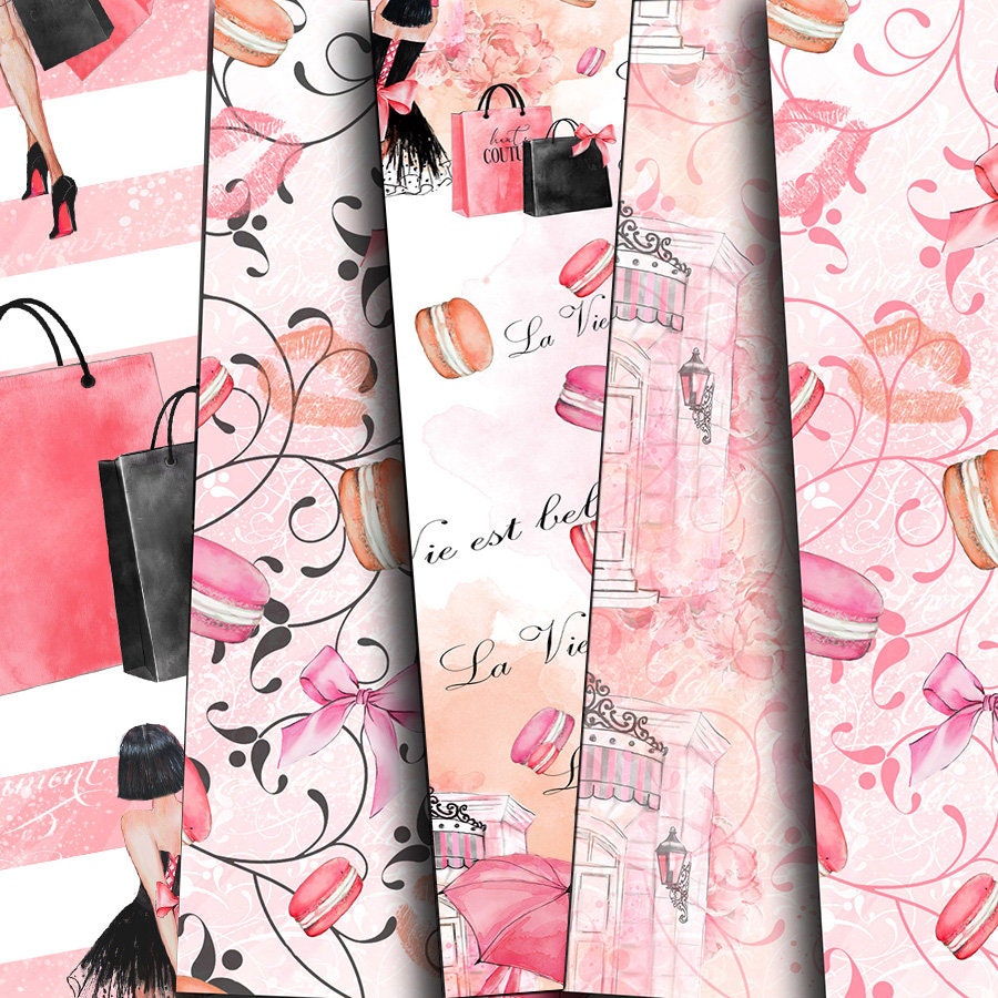 Fashion Digital Paper Pack Paris Paper Pack Romantic Paris - Etsy