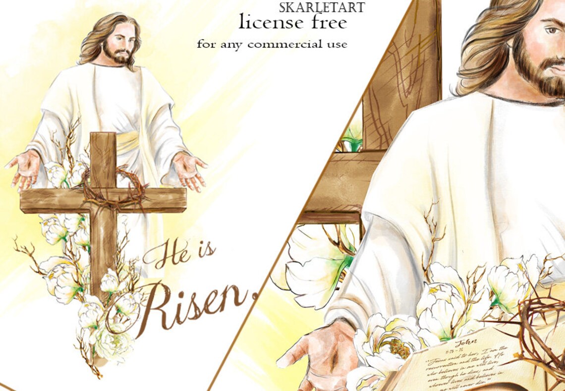 Easter Clipart Jesus Clipart Resurrectionwatercolor Easter - Etsy Canada