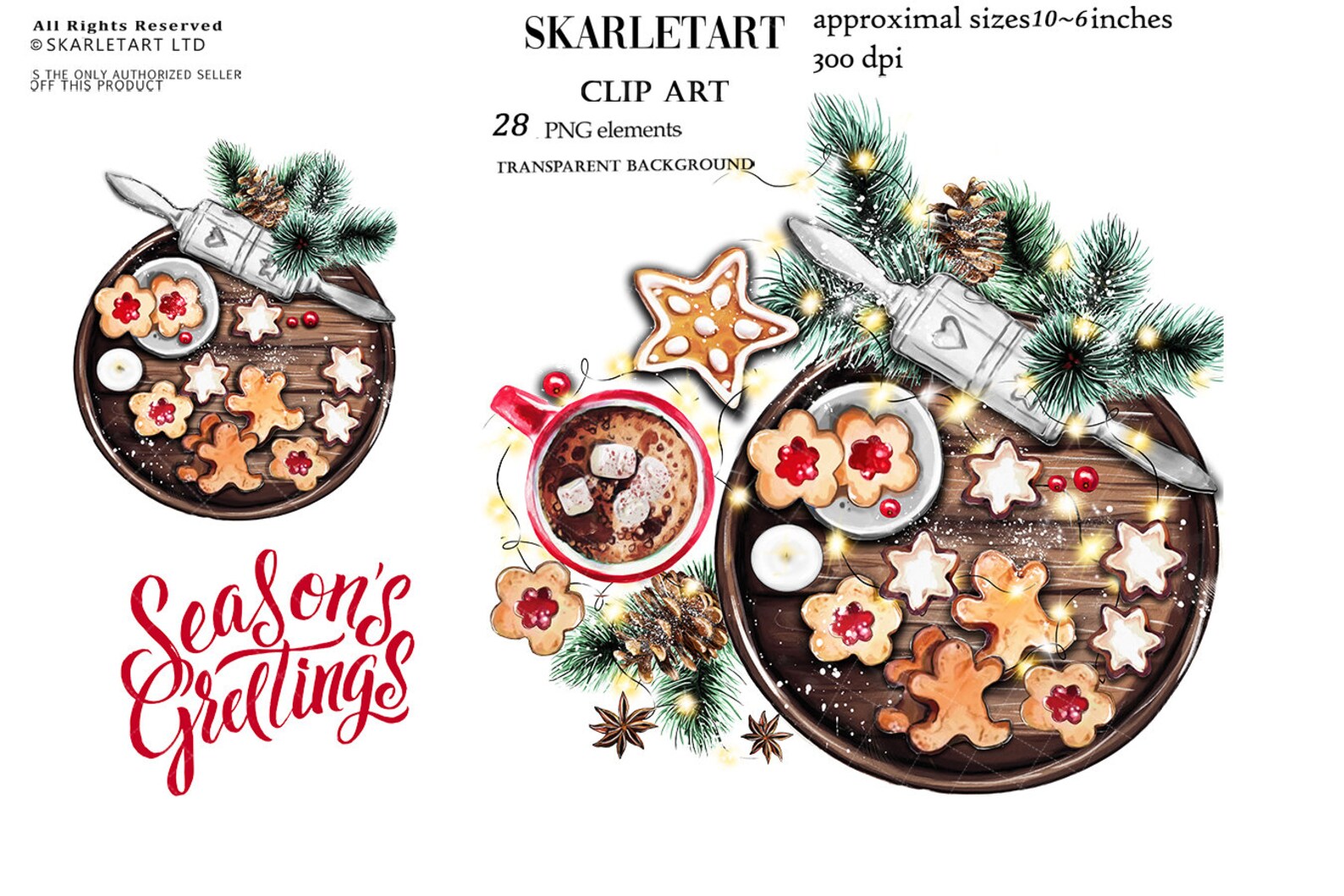 Christmas Clipart Christmas Cookies Clip Art Cinnamon Vintage - Etsy