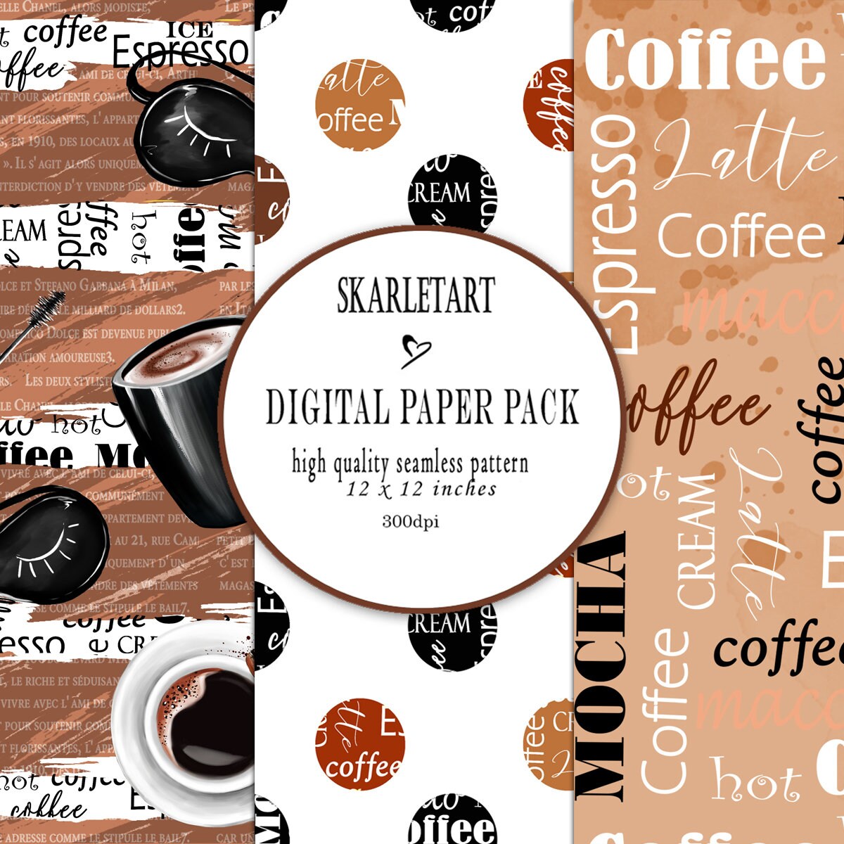 Coffee Paper Pack Fashion Background Cute Pape Monday Coffee - Etsy