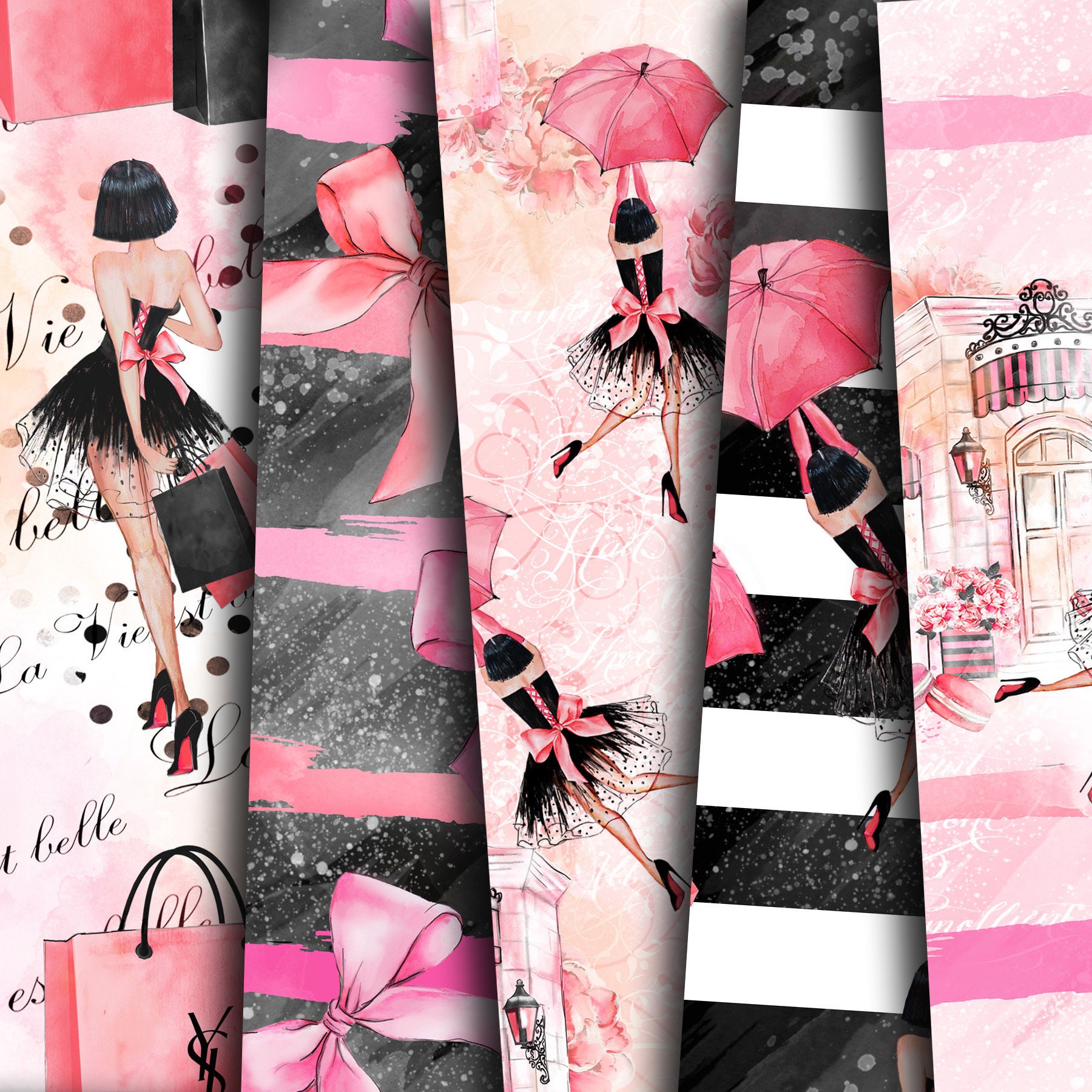 Fashion Digital Paper Pack Paris Paper Pack Romantic Paris - Etsy