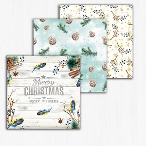 Christmas Paper Pack Christmas Digital Backgrounds Xmas Mint Gold ...
