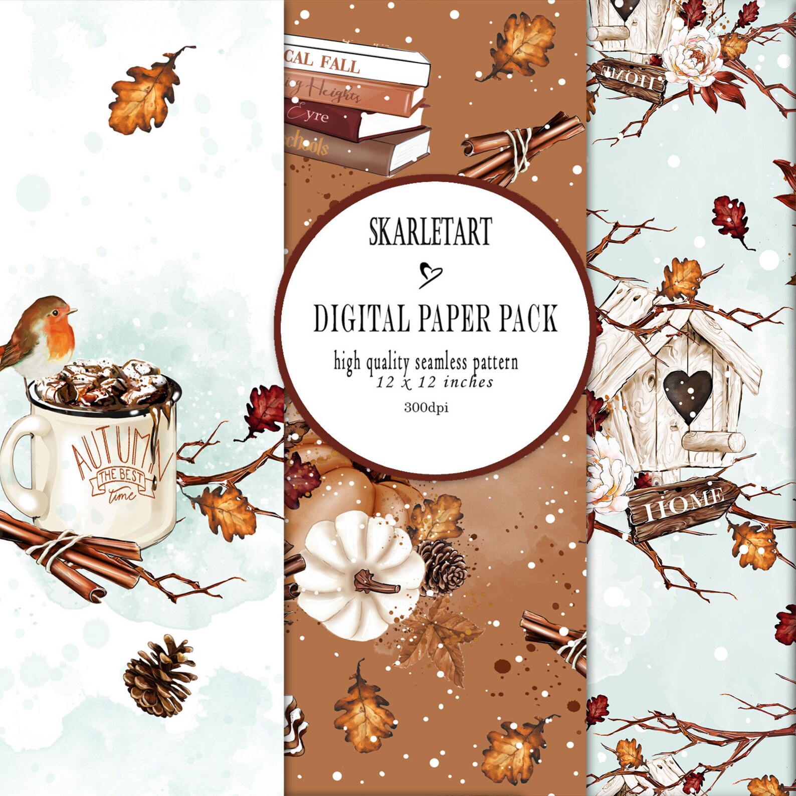 Autumn Paper Pack Fall Background Fall Digital Paper Pack - Etsy