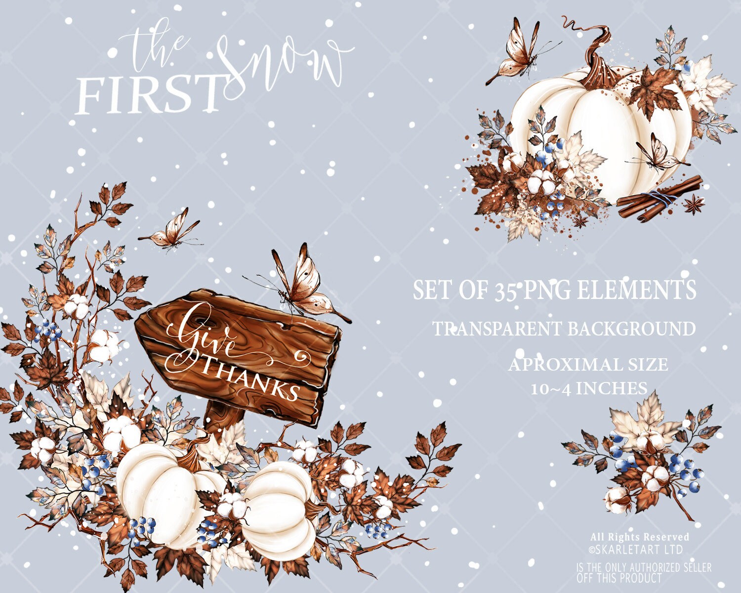 Autumn Romantic Fall Clipart Floral Clipart Romantic Vintage Wedding ...