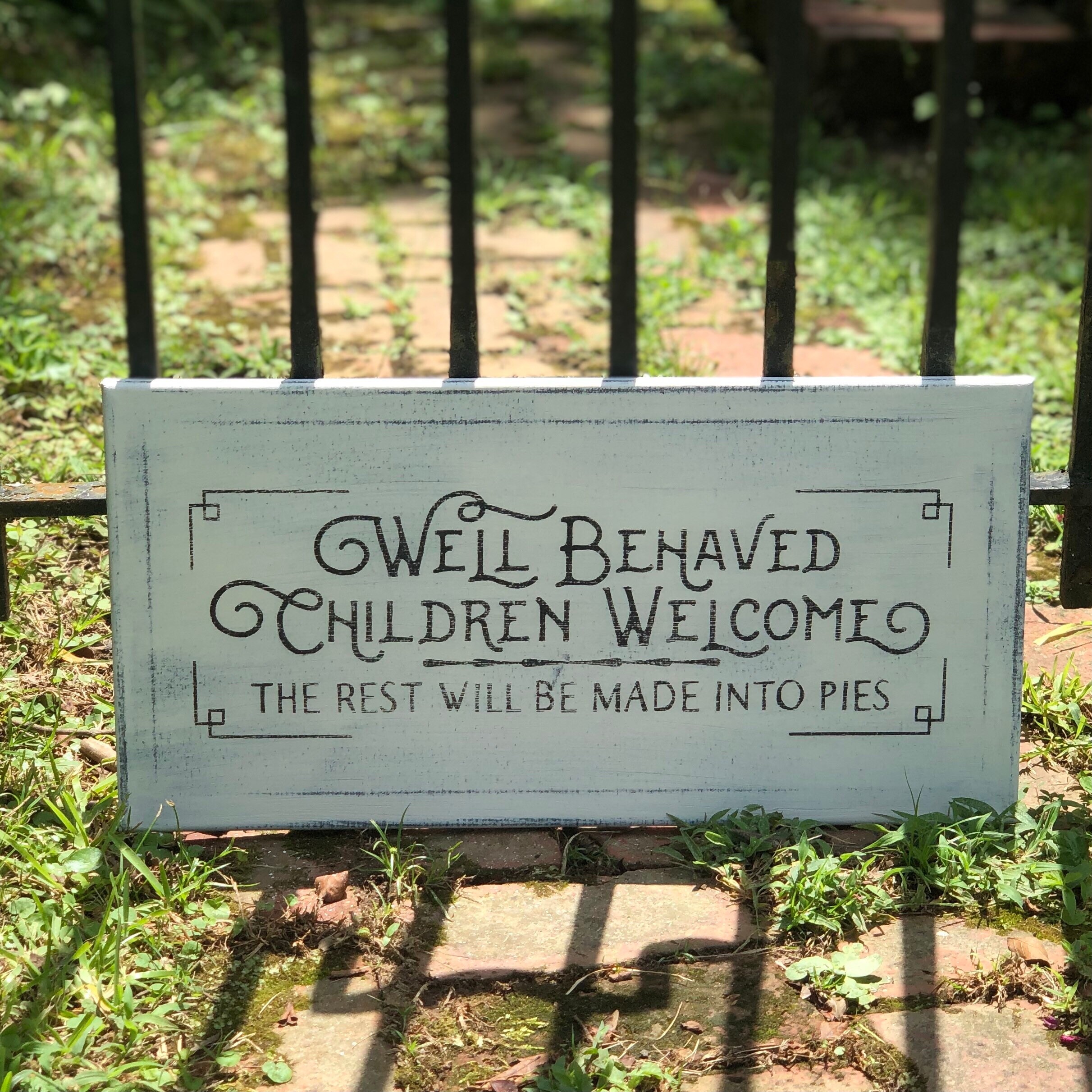 Well Behaved Children Welcome / Handpainted Canvas Sign - Etsy