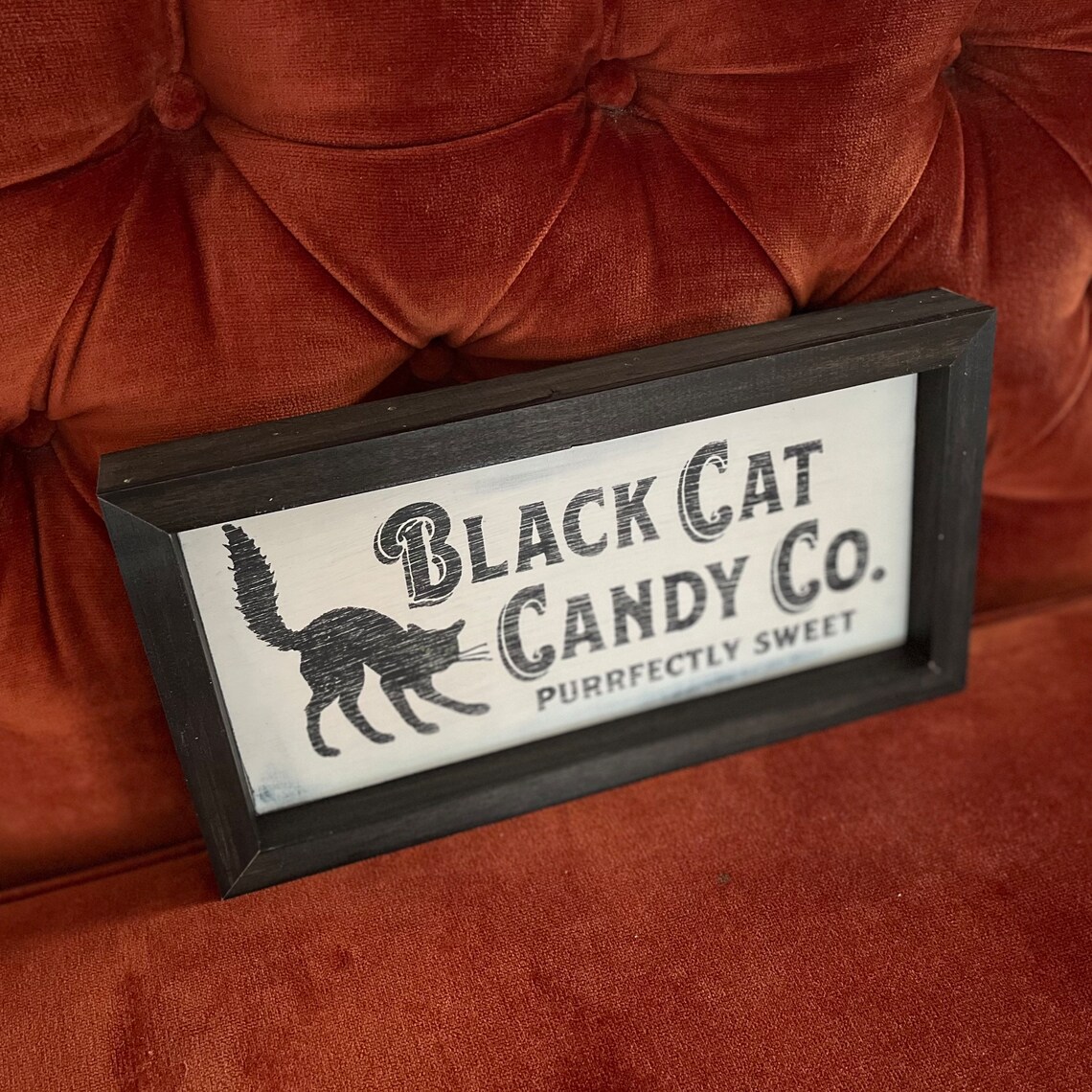 Black Cat Candy Company / Handpainted Wood Framed Sign 7 - Etsy