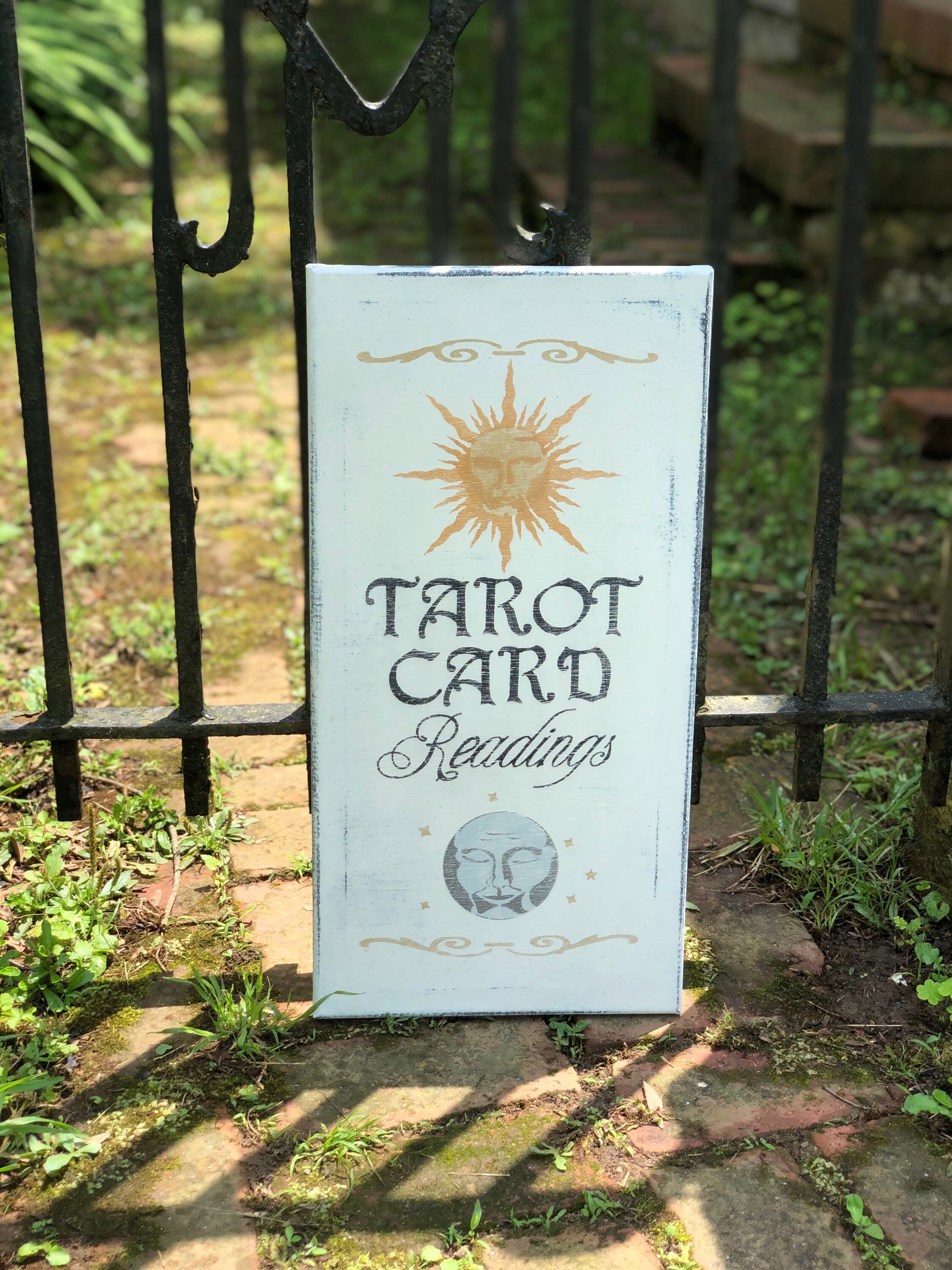 Tarot Card Readings / Handpainted Canvas Sign 10 x | Etsy